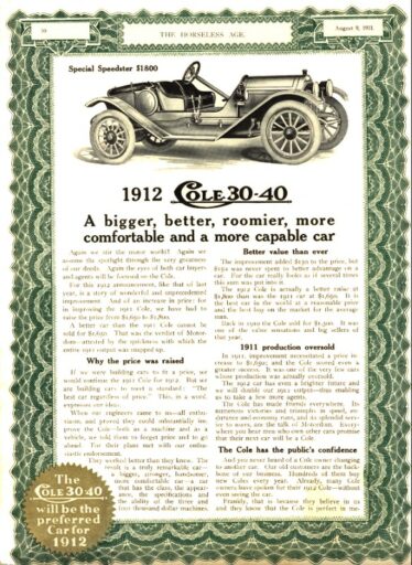 Cole Motor Car Company - l'Automobile Ancienne